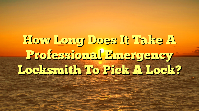How Long Does It Take A Professional Emergency Locksmith To Pick A Lock ...
